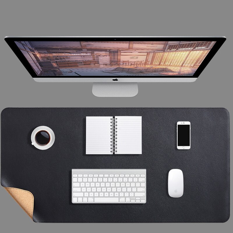 Mapa birou, GOGOU, negru/maro, reversibil, 80x40CM, Bloc de birou ...