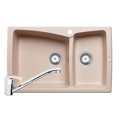 Pachet Pyramis chiuveta DELIA si baterie ASALIA, 2 cuve, 785x495mm ...