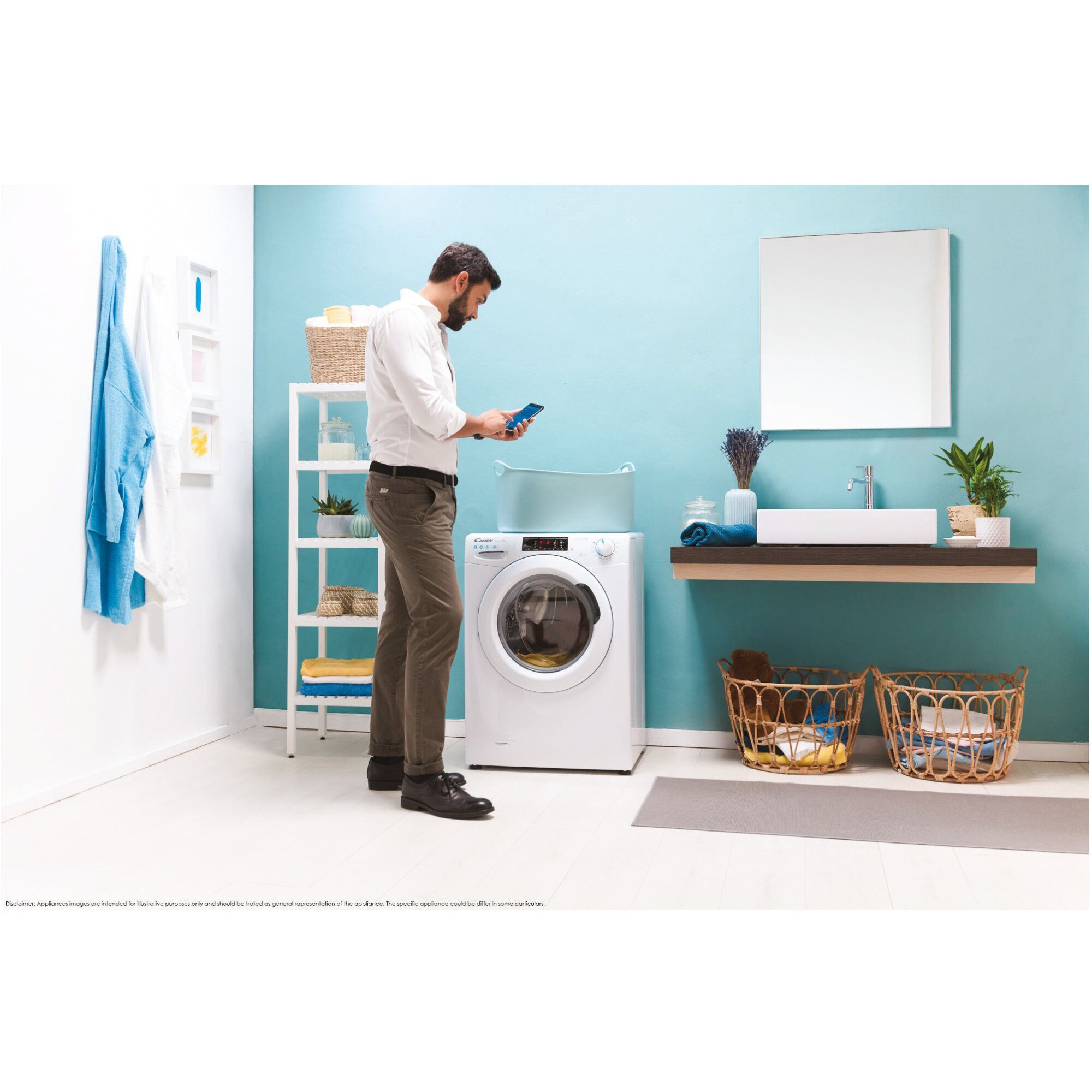 Пералня Slim Candy Smart Pro CSO4 1475TE/1-S, 7 кг, 1400 RPM, Клас D ...