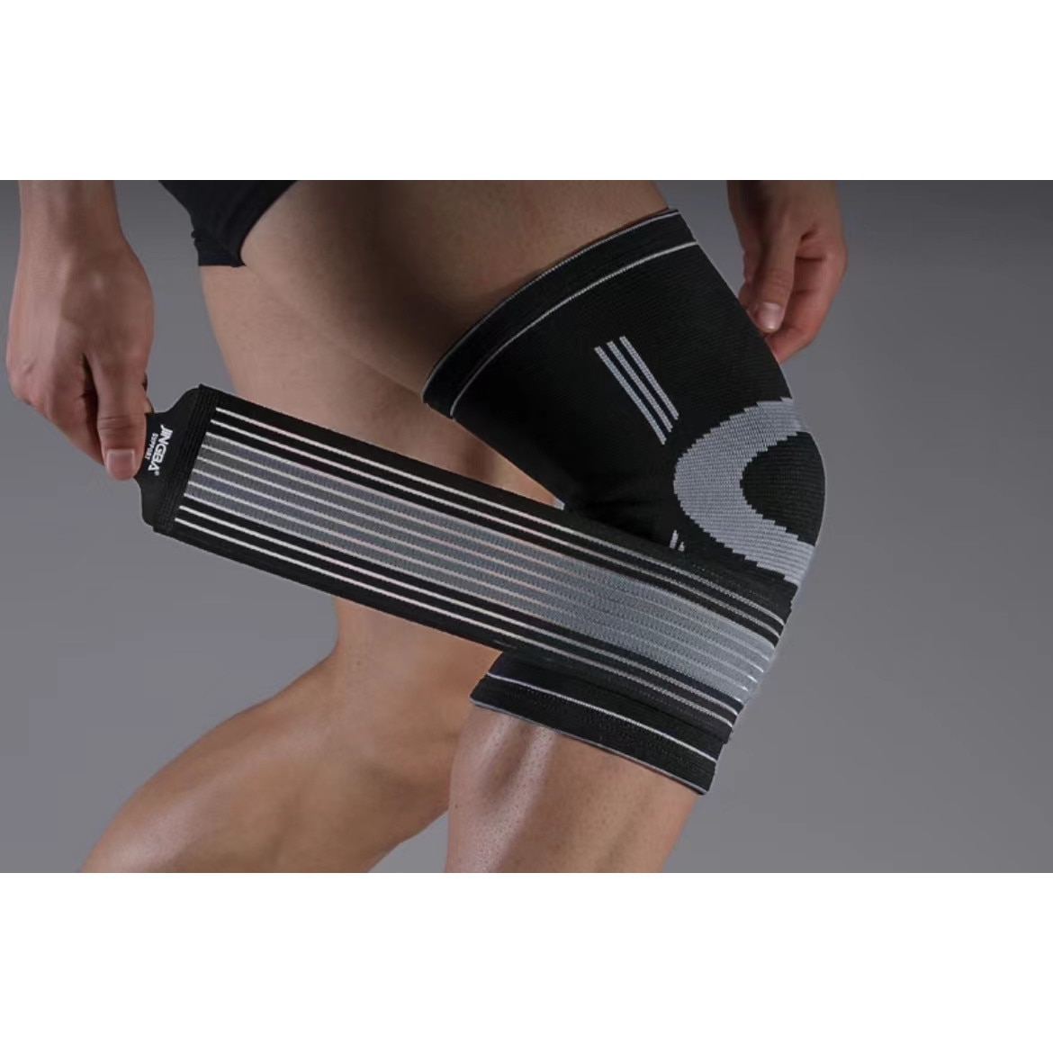 Genunchiera elastica, JINGBA, Pentru sporturi dinamice, Marime L/XL ...