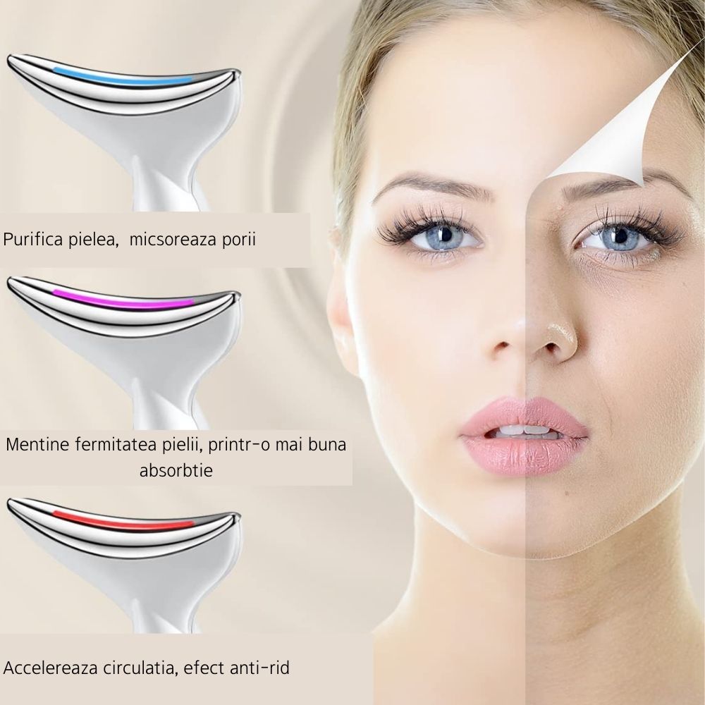 Aparat de masaj facial si gat, lifting cu caldura de 45 grade C ...