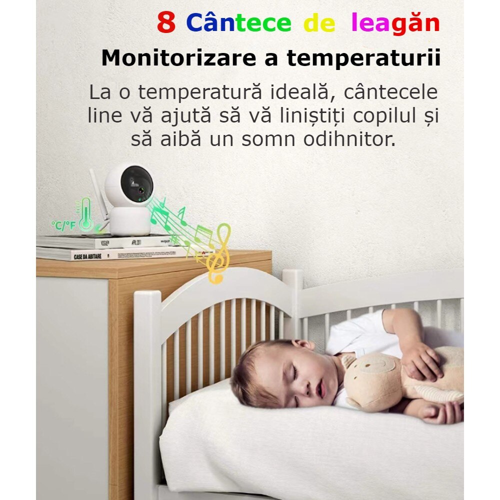 Set Baby Monitor Wireless audio-video, vedere pe timp de noapte cu ...