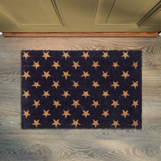 Covoras intrare Relaxdays, model-162, fibre de cocos, Albastru, 60 x 40 ...