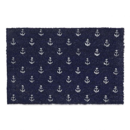 Covoras intrare Relaxdays, model-159, fibre de cocos, Albastru, 60 x 40 ...