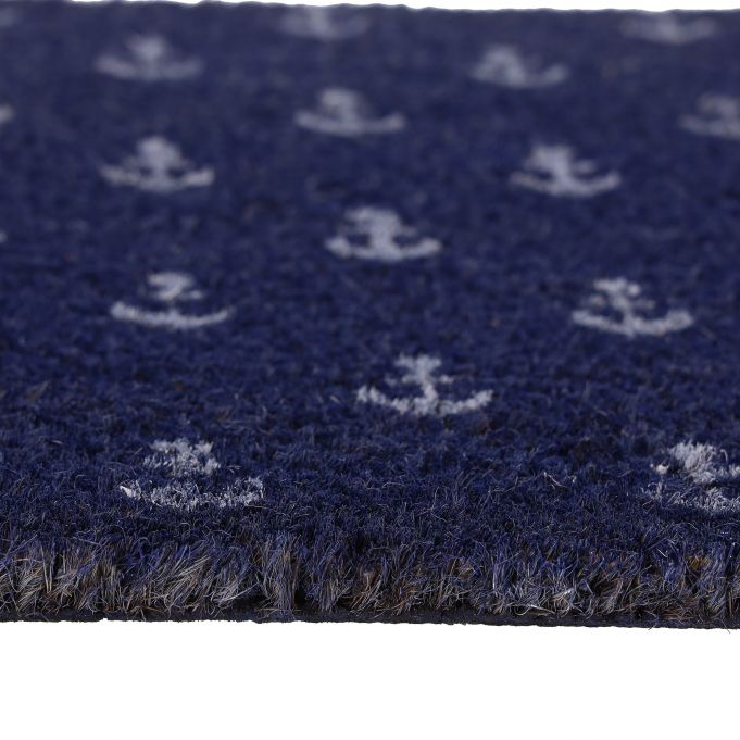 Covoras intrare Relaxdays, model-159, fibre de cocos, Albastru, 60 x 40 ...