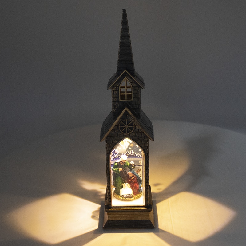 Decoratiune luminoasa, Capela ce surprinde scena Nasterii Domnului, cu ...