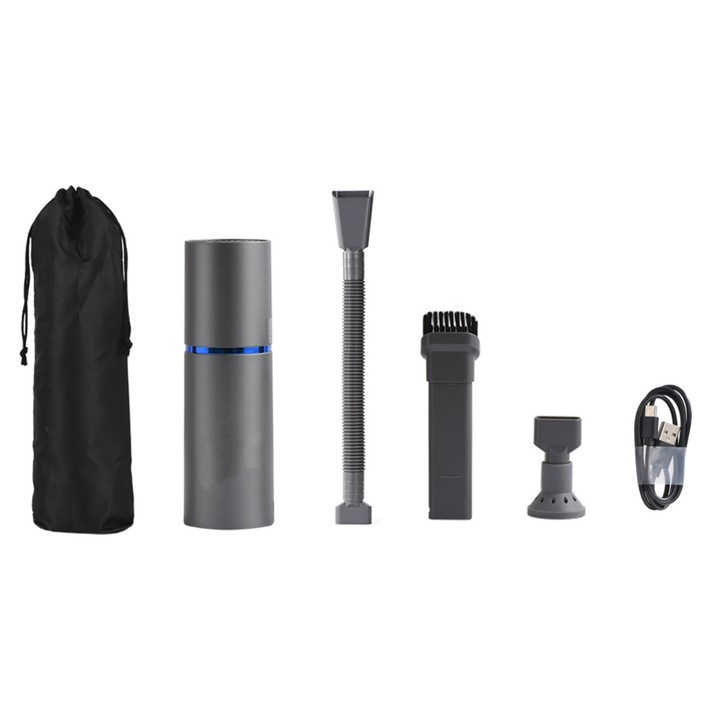 Aspirator auto portabil fara fir, Aspirator cu acumulator 80W, Mini ...