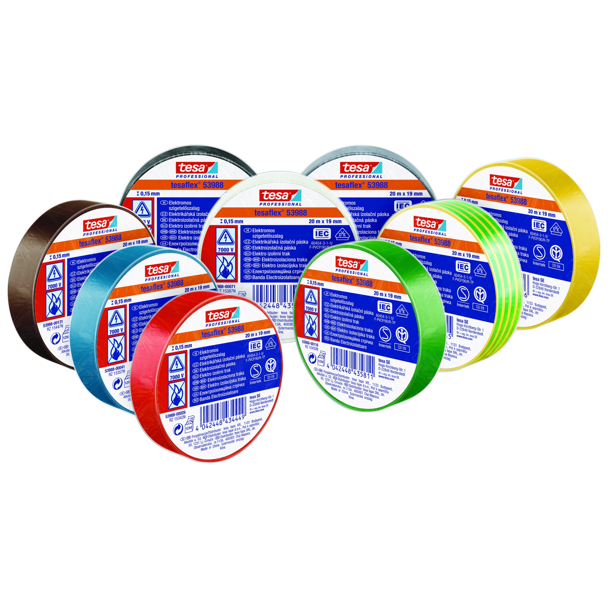 Banda adeziva electroizolatoare tesa® Professional 53988, 20m x 19mm ...