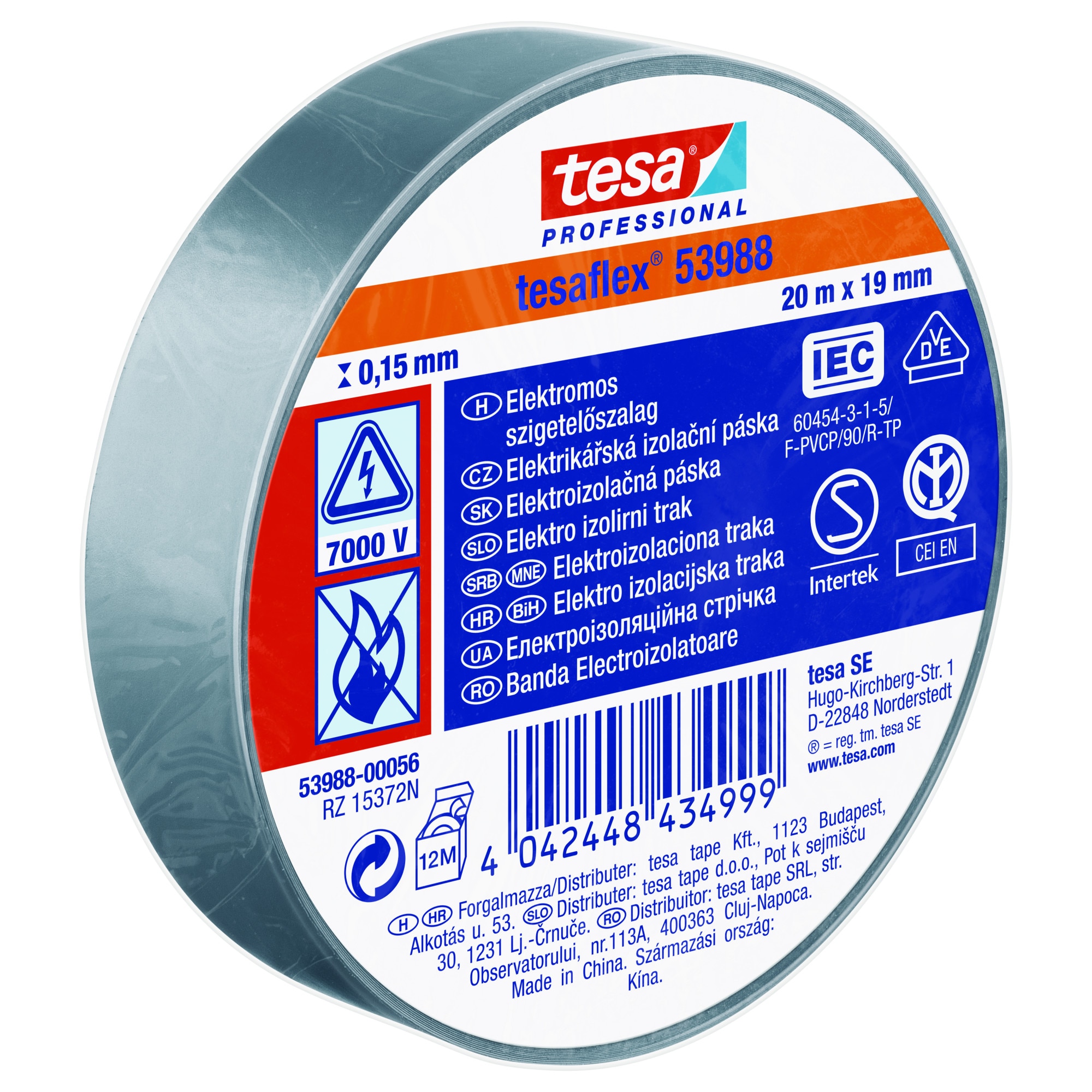 Elektromos szigetelő ragasztószalag tesa® Professional 53988, 20m x ...