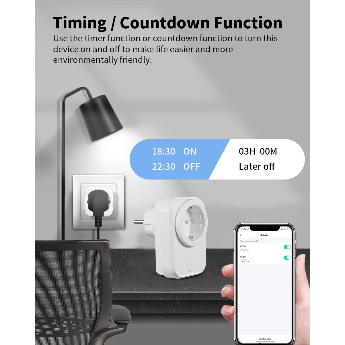Priza pentru casa inteligenta, HYsmart, Compatibil cu Alexa Google ...