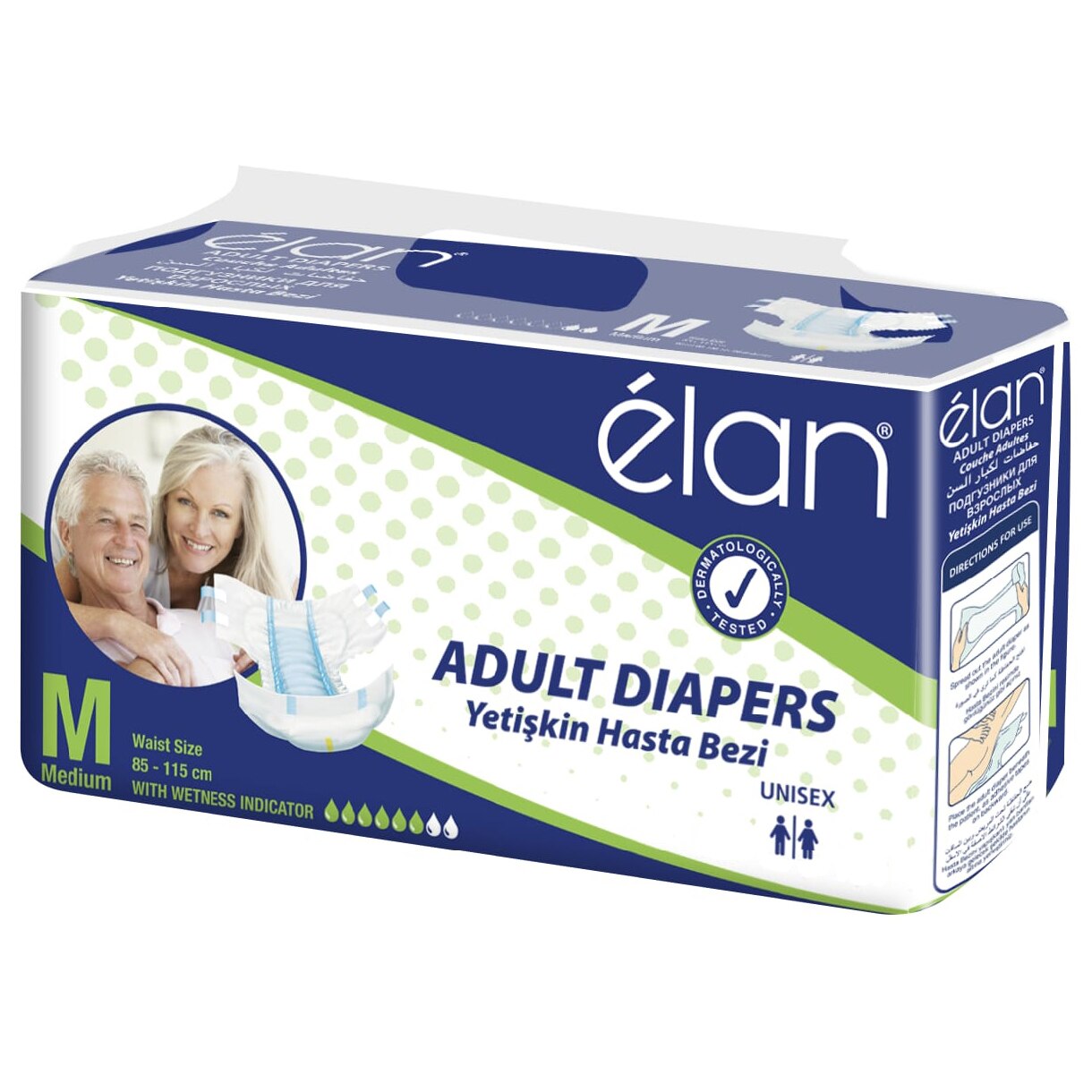 Scutece adulti Elan, marimea M, talie 85-115 cm, 120 buc - eMAG.ro