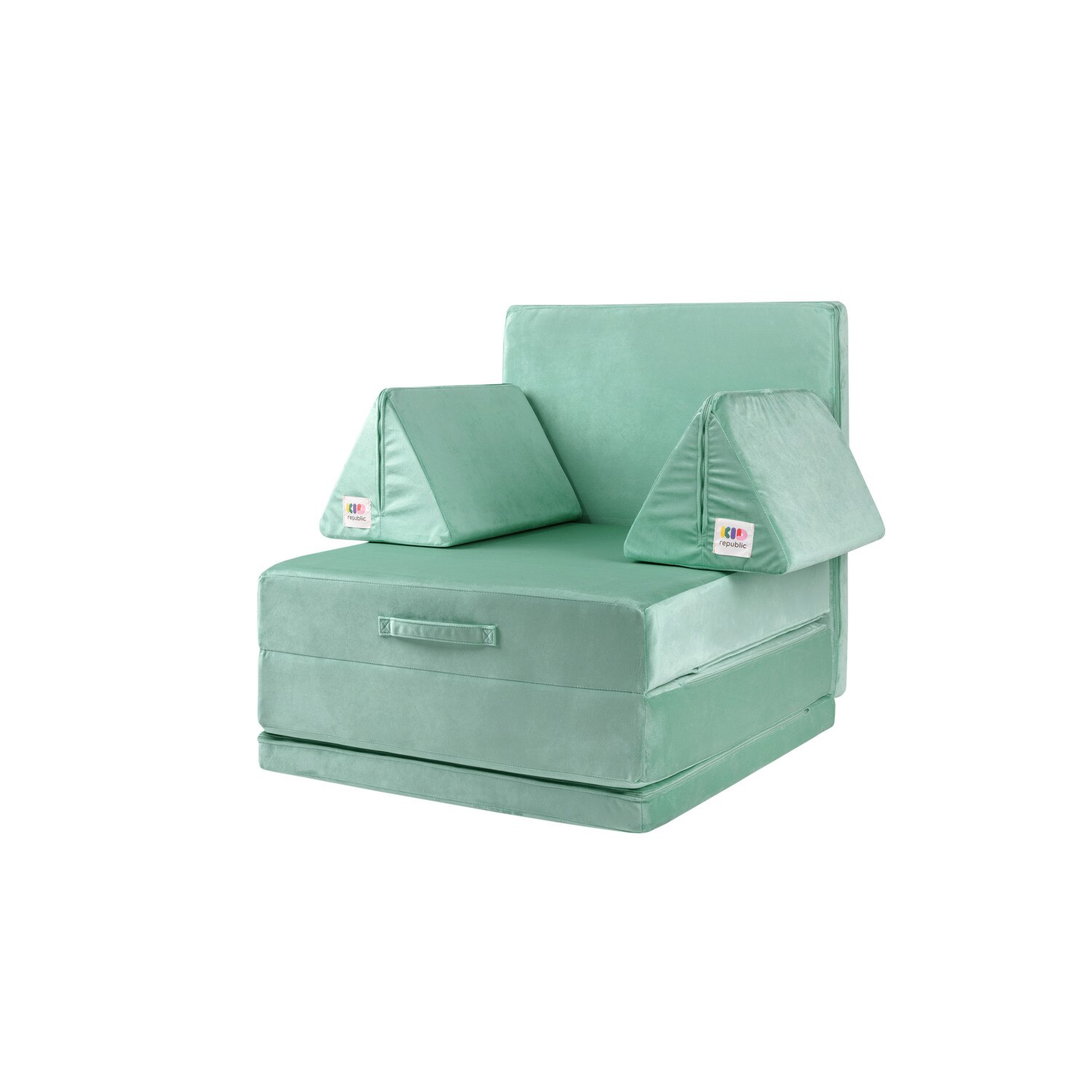 Canapea modulara pentru copii Enjoy, Verde, 4 piese, 160x80x22 cm - eMAG.ro
