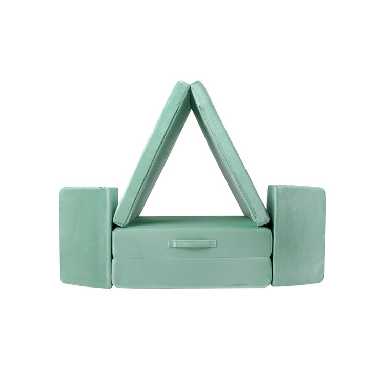 Canapea modulara pentru copii Enjoy, Verde, 4 piese, 160x80x22 cm - eMAG.ro