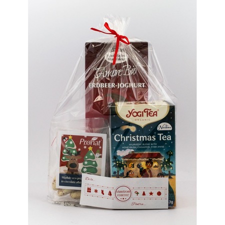 Подаръчен пакет с шоколад, чай и глазирани бадеми - eMAG.bg