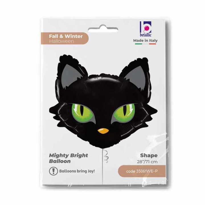 Balon Folie Figurina Cap Pisica Neagra, 71 cm, 35061WE - eMAG.ro