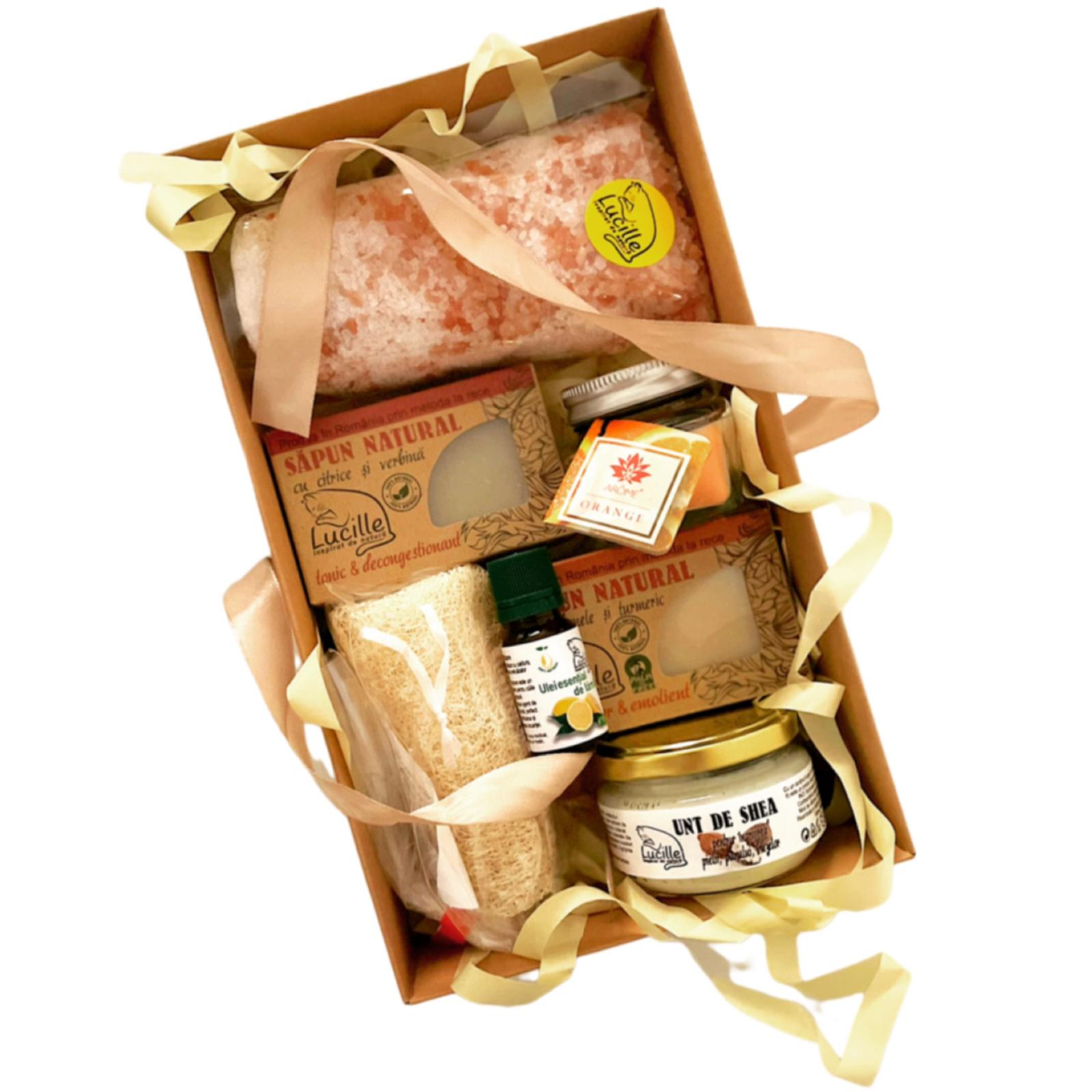 Set cosmetice 100% naturale Lucille, Baie Relaxanta cu Citrice, cu 2 ...