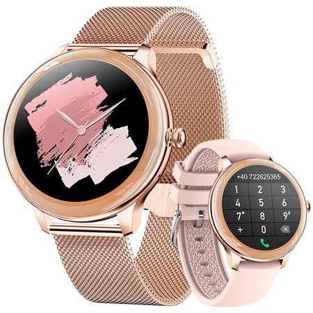 Techmoon Női okosóra, 1,09 hüvelykes Full Touch, Bluetooth hívás, SMS ...