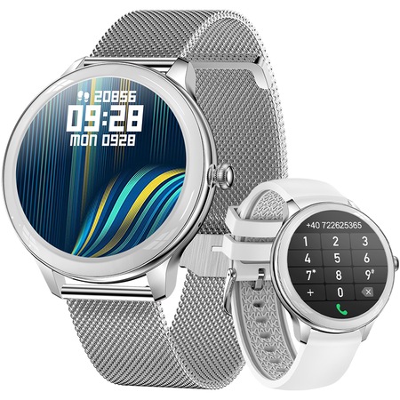 Techmoon női okosóra, 1,09" teljes érintés, Bluetooth hívás, SMS ...