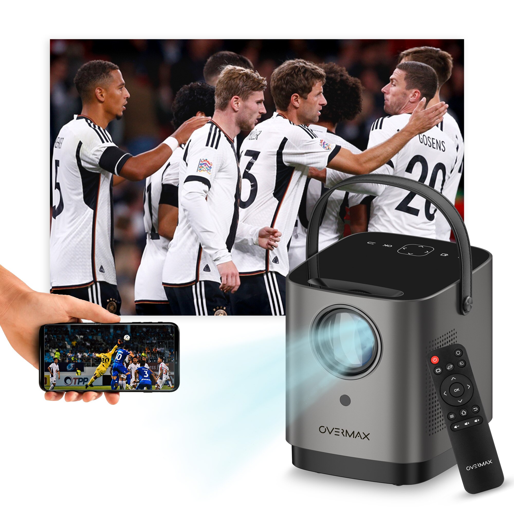 Videoproiector OVERMAX Multipic 3.6, WiFi, 16:9, HDMI, USB, AV, AUDIO ...