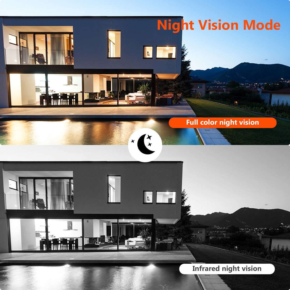 HYsmart WIFI интелигентна камера за наблюдение, вътрешна и външна ...