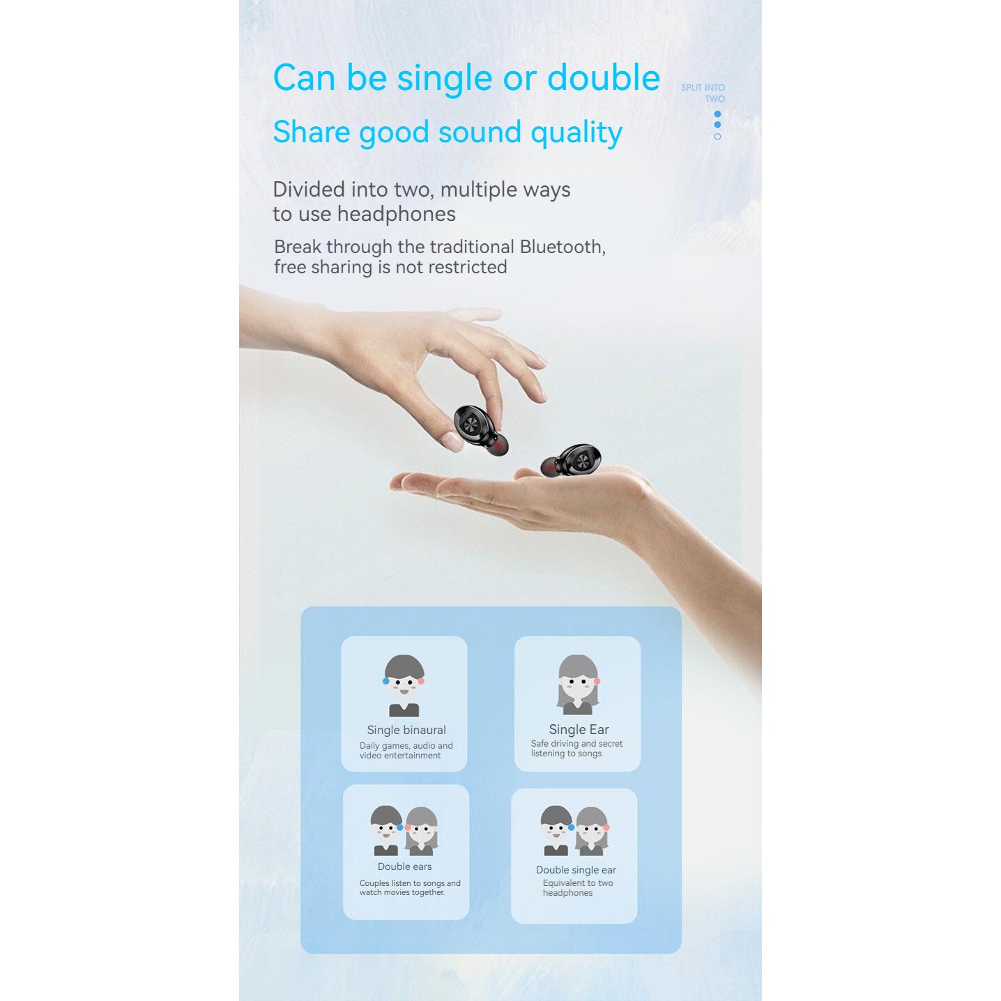 Bluetooth 5.0 fejhallgató, HYsmart, LED kijelző, Zajcsökkentés ...