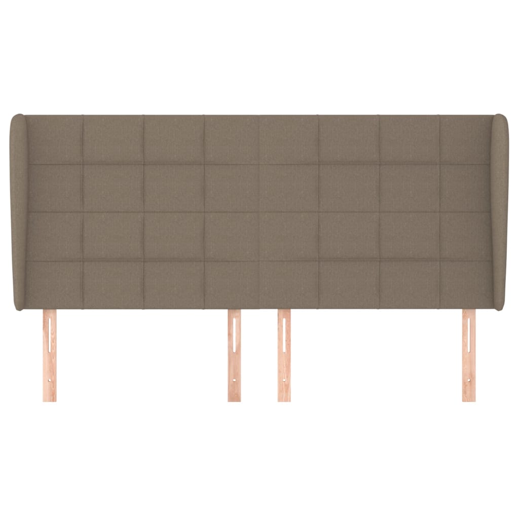 Tablie de pat vidaXL, cu aripioare, gri taupe 163x23x118/128 cm, textil ...