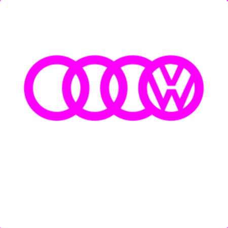 Sticker decorativ perete, auto si geam, Audi and VW, Roz, 19 cm - eMAG.ro