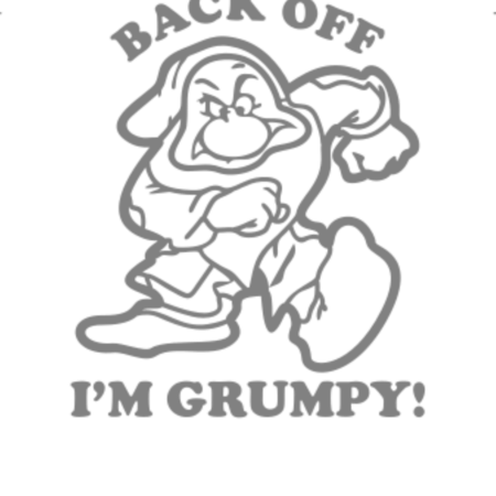 Декоративен стикер за стена, кола и прозорец, Back off grumpy, сив, 25 ...