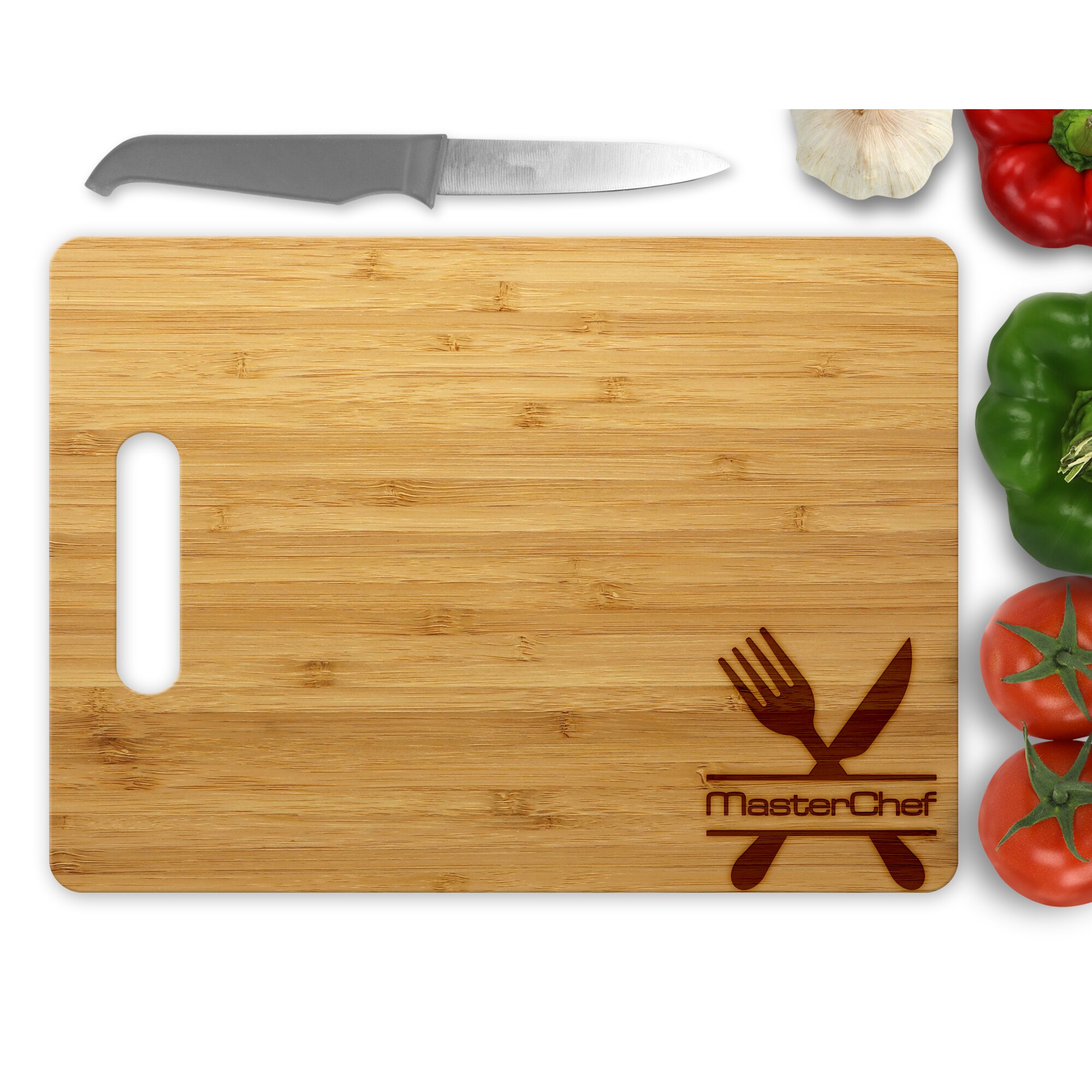 Tocator personalizat cu mesaj amuzant, Master Chef, 36x 26 cm, bambus ...