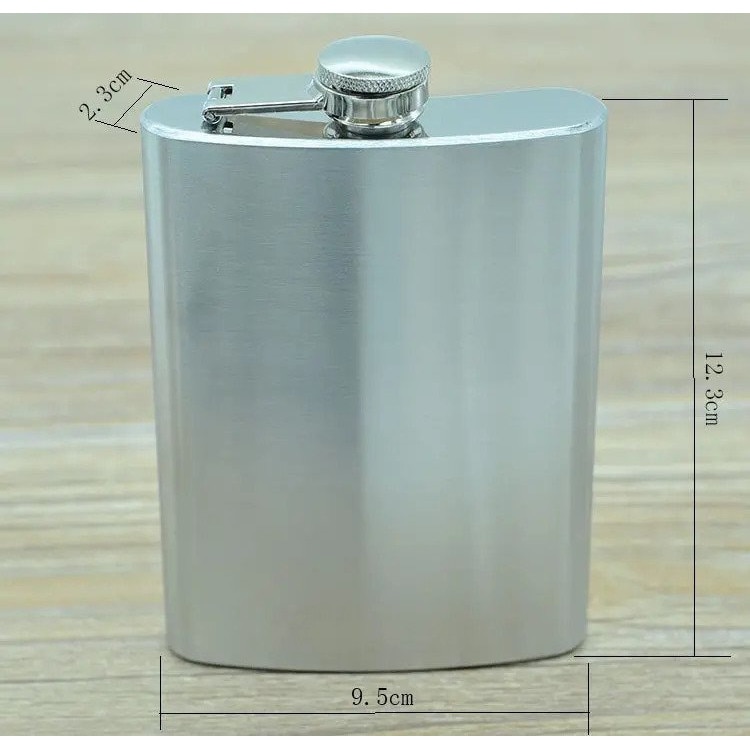 Plosca din otel inoxidabil, de 8oz 240 ml pentru bauturi fine, argintiu ...