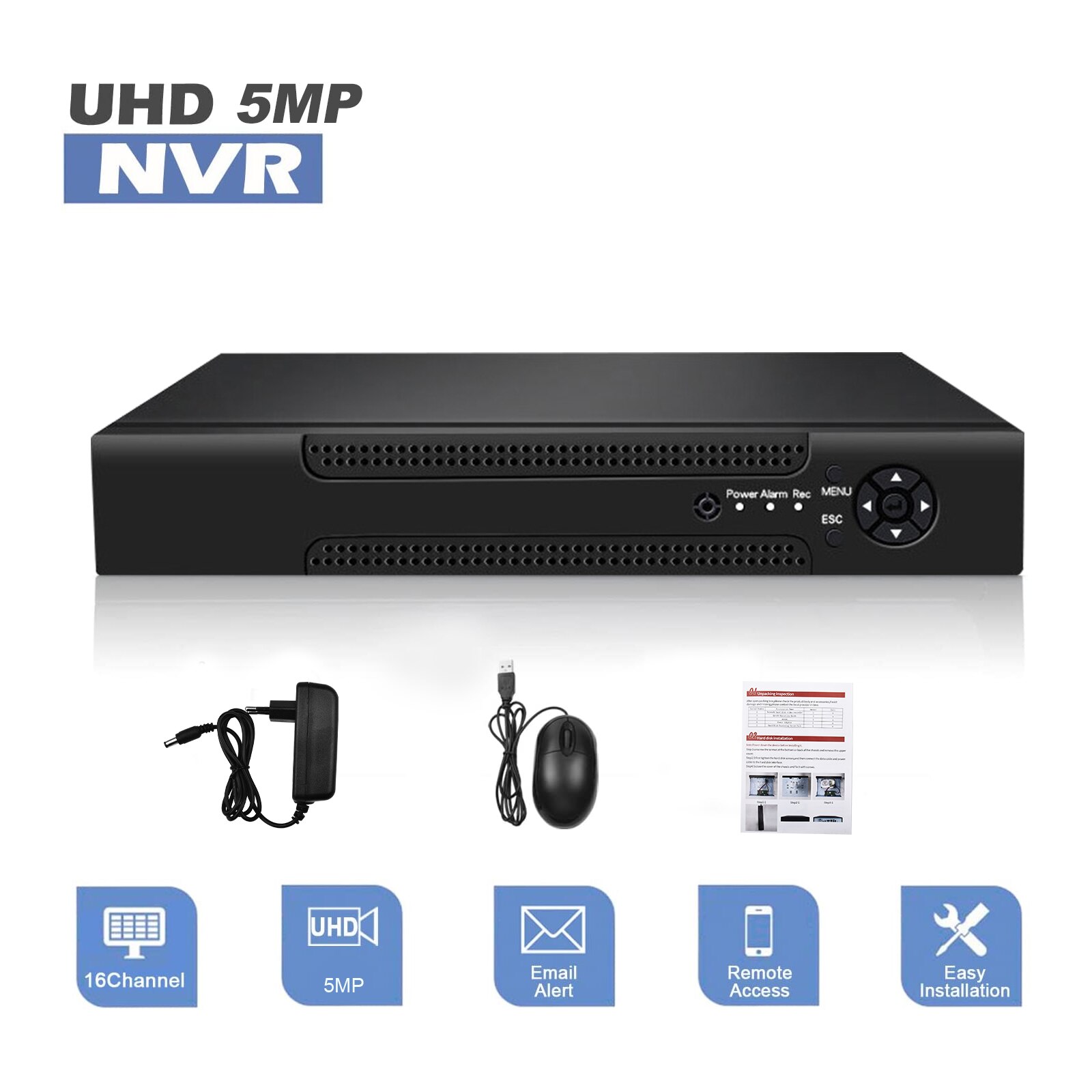 NVR 16 канала, Dytimeem, KU108, мрежов видеорекордер, HDMI ch, 5MP, VGA ...