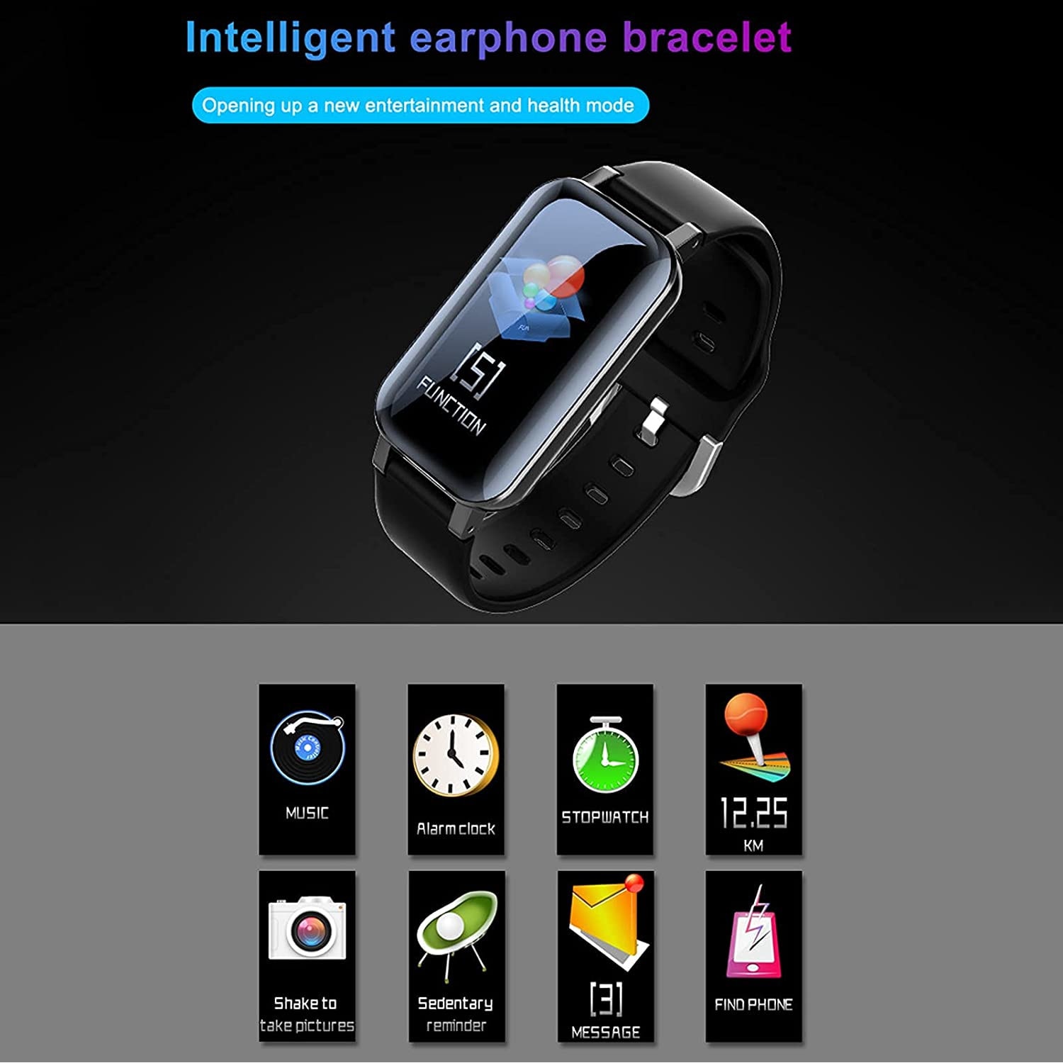 OEM T89 okosóra integrált TWS vezeték nélküli fejhallgatóval, bluetooth 5.0, pulzusmérő ...