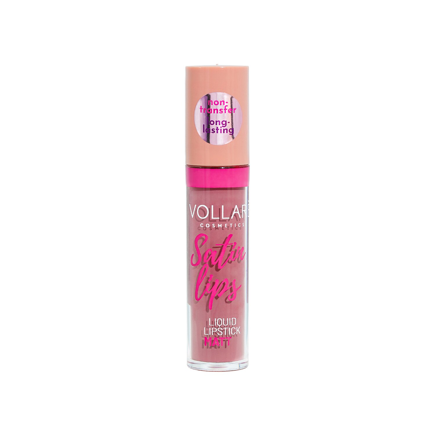 Ruj mat non-transfer SATIN LIPS Vollaré Cosmetics, Roz, 4.5 ml - eMAG.ro