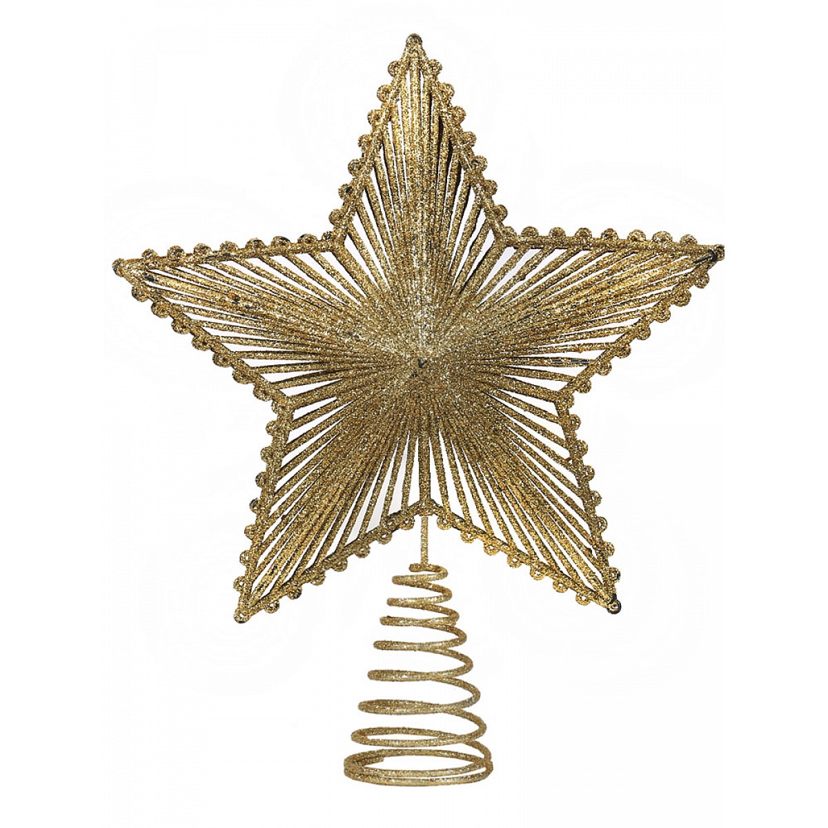 Varf de Brad, Model Stea cu Sclipici, 23 cm, Auriu - eMAG.ro
