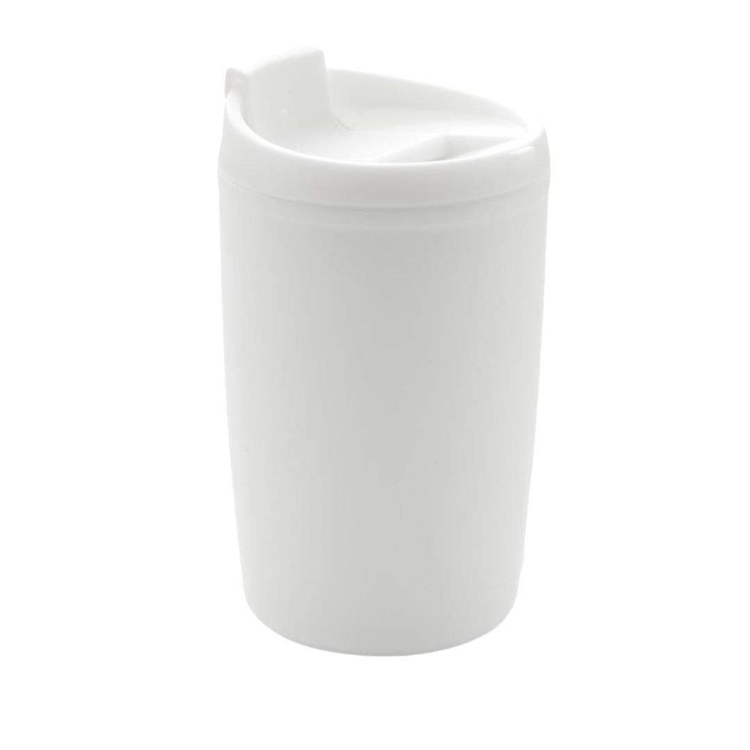 Cana cafea cu capac, Ronic, din plastic reciclat, 300 ml, alb - eMAG.ro