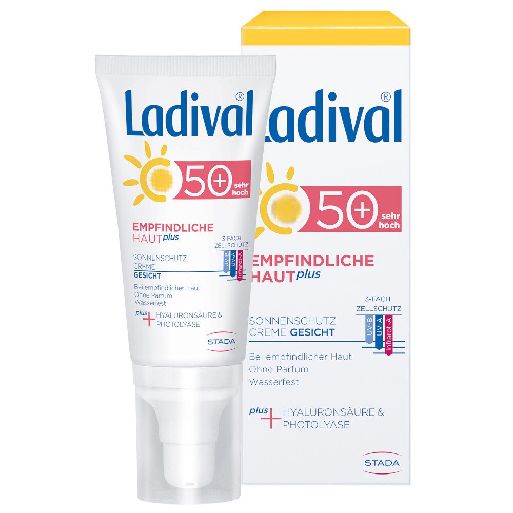 Crema de fata Ladival Sensitive Skin PLUS, SPF 50+, 50 ml - eMAG.ro