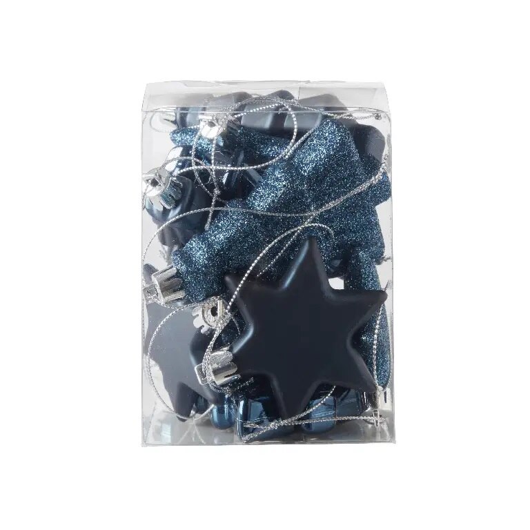 Set 12 globuri sub forma de stelute si copaci, realizate din plastic ...