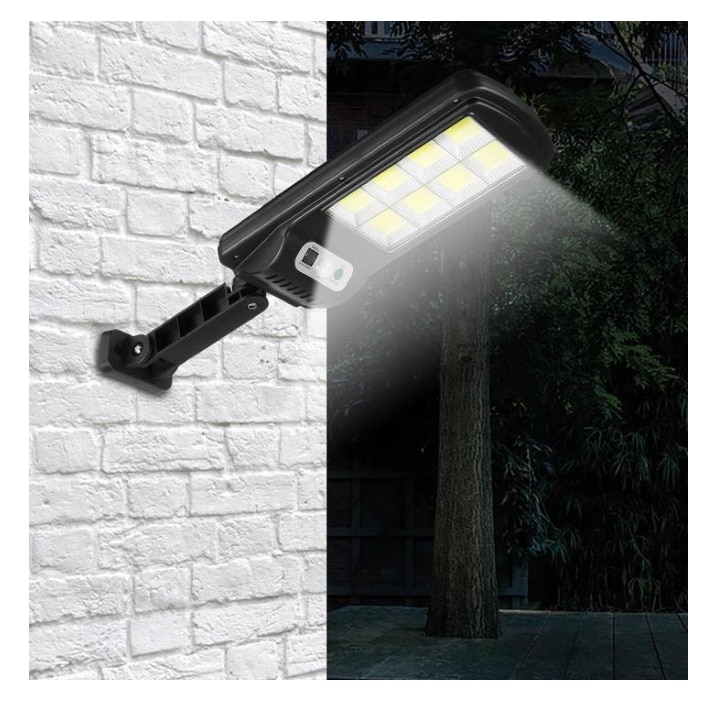 Комплект от 3 X соларни улични лампи 8cob 120 Led сензор за движение