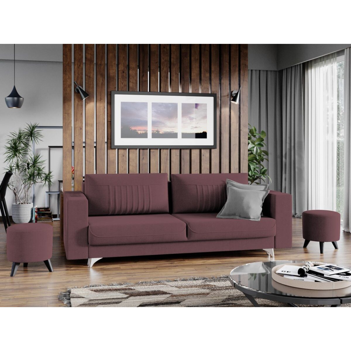 Canapea Granity, extensibila, lada depozitare, stofa, 233 x 96 x 85 cm ...