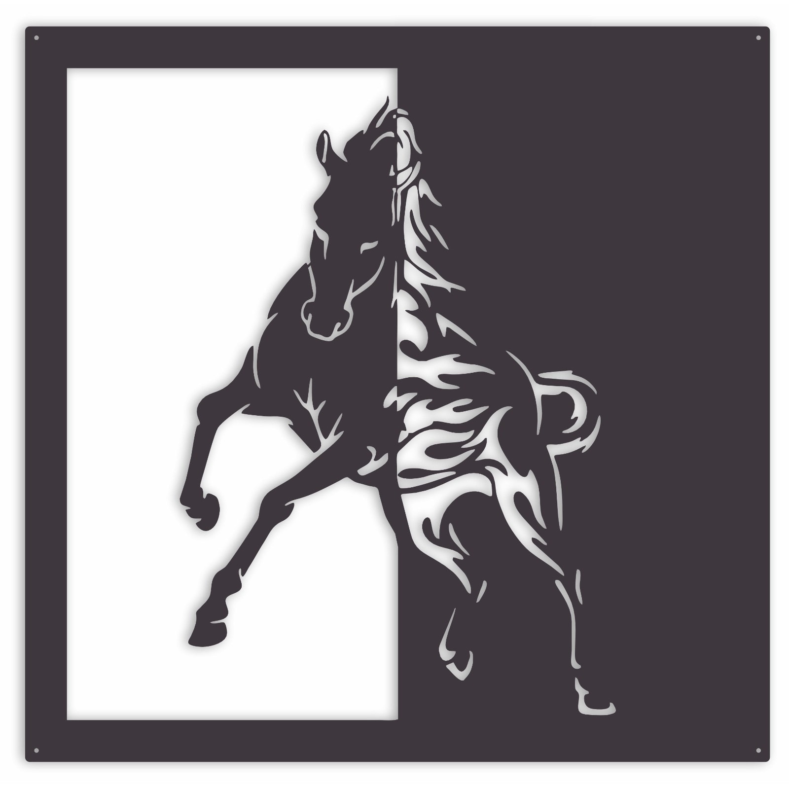 Tablou metalic, Cal naravas, Model 4775-1, 980*986mm, Negru - eMAG.ro