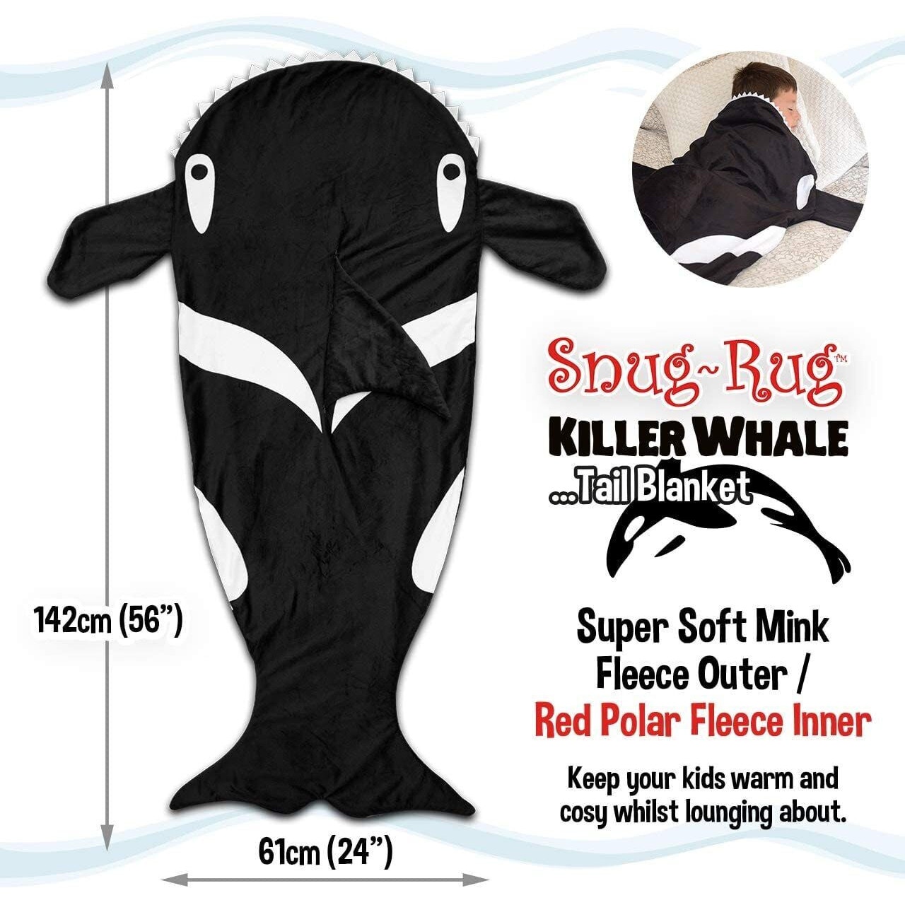 Patura calduroasa, model Balena Ucigasa, copii pana la 12 ani, 142 cm x ...