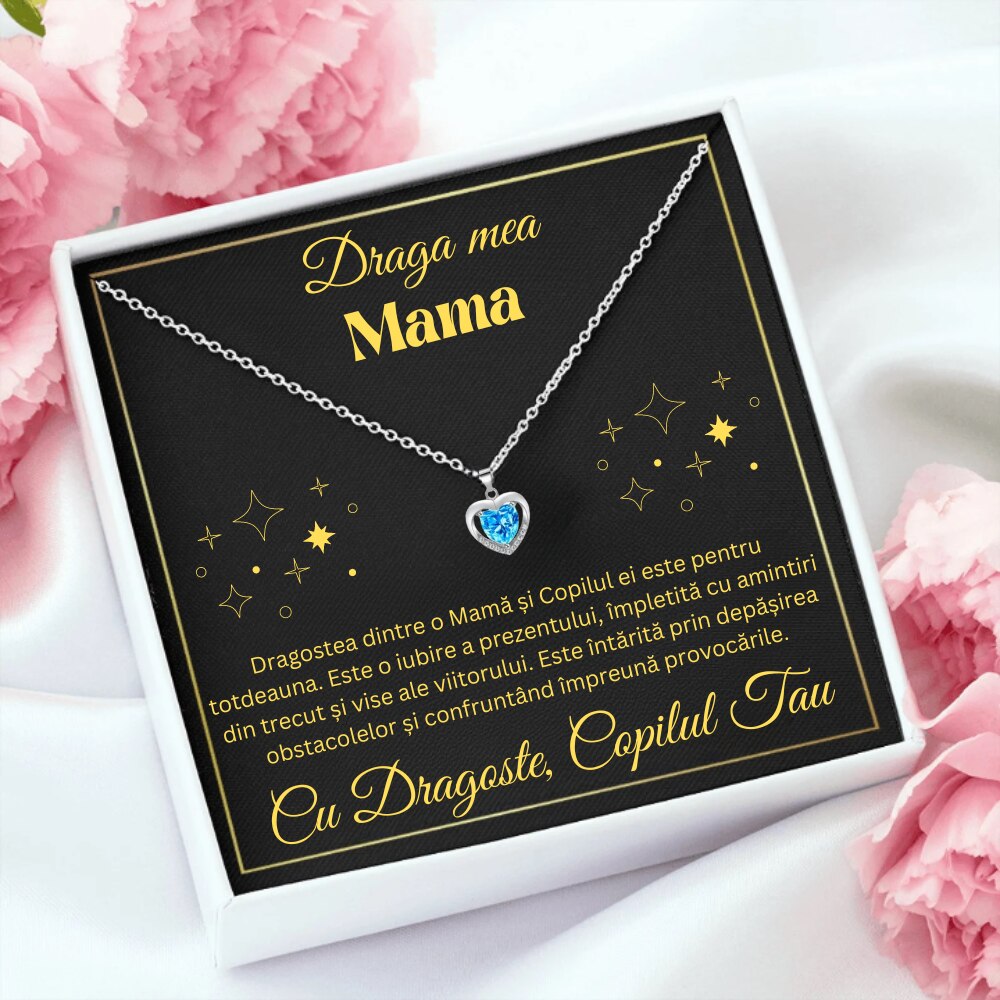 Set cadou Colier din Argint 925 placat cu Aur alb rodiat, cutie ...