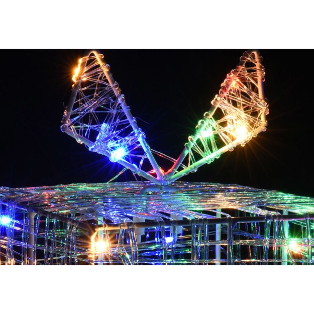 Set 3 decoratiuni luminoase in forma de cutie cadou, LED, multicolor ...