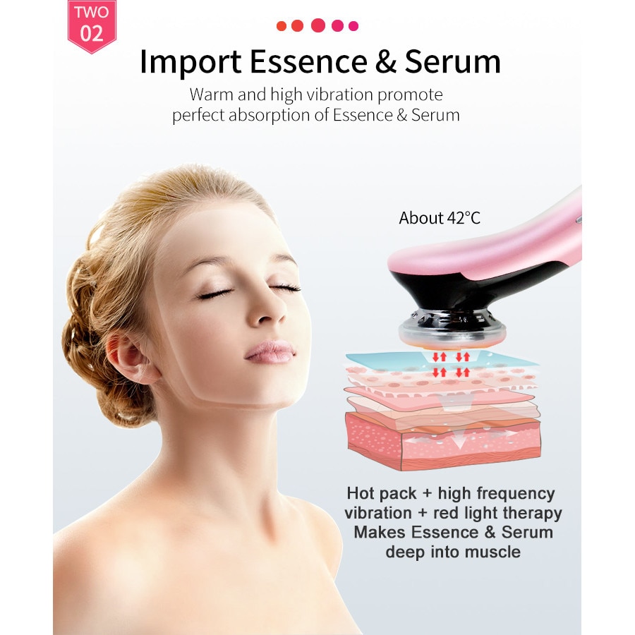 EMS Hot & Cool Skin Care Device, IOIOOO® Масажор за лице, Skin Recovery ...