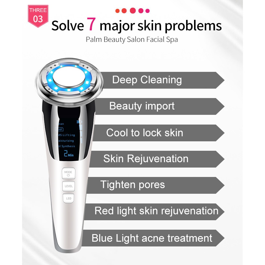 EMS Hot & Cool Skin Care Device, IOIOOO® Масажор за лице, Skin Recovery ...