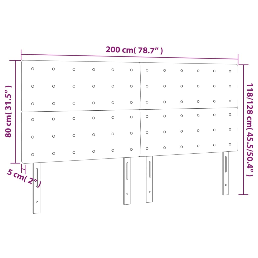 Set tablii de pat vidaXL, 4 piese, verde, 100x5x78/88 cm, textil, 10 kg ...