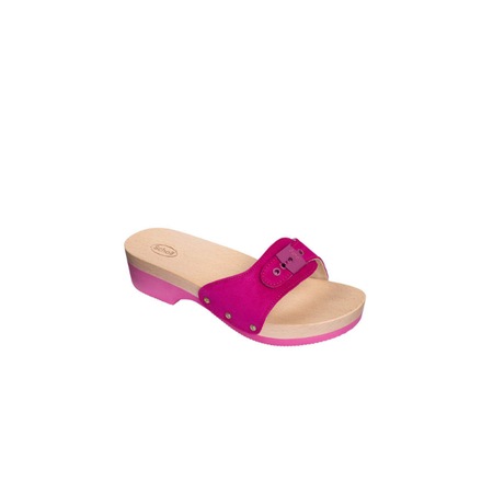 Slapi Iconic Pescura Heel Matt, Scholl, Piele naturala, Fucsia, 38 ...