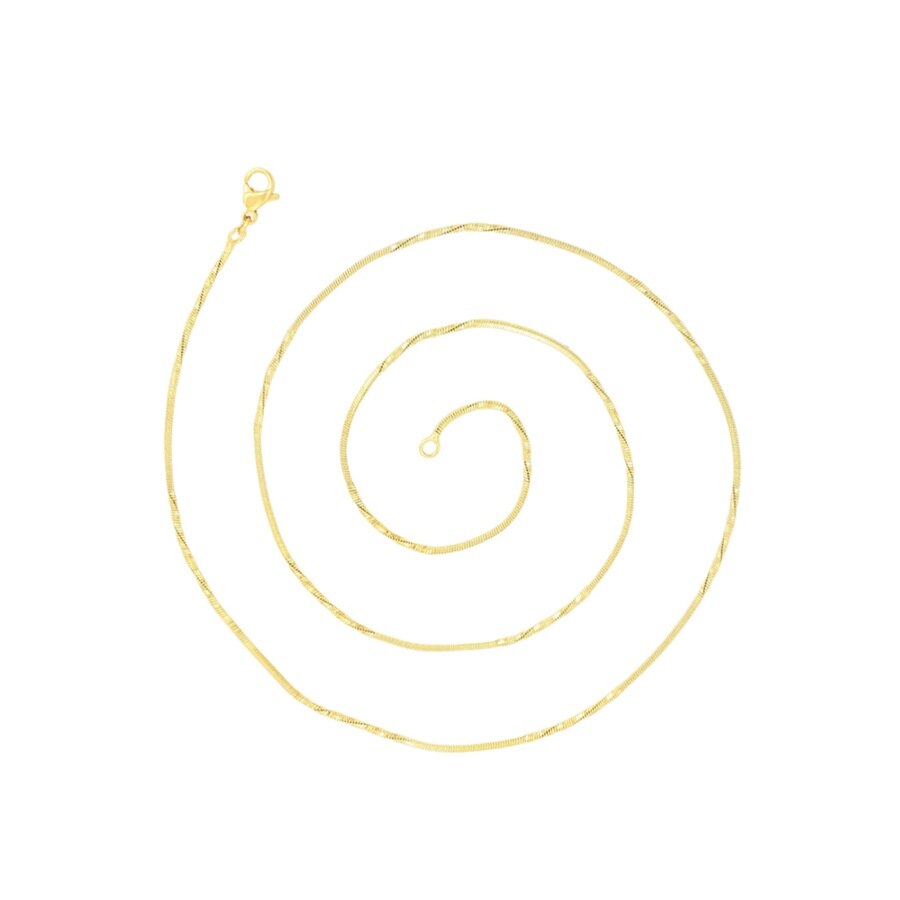 Lant Snake rasucit dublu placat cu aur de 14K, 55 cm, saculet bijuterii ...