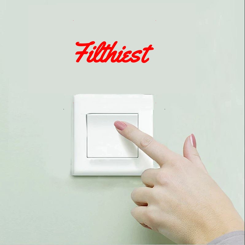 Sticker decorativ perete, auto si geam, Filthiest, Rosu, 25 cm - eMAG.ro