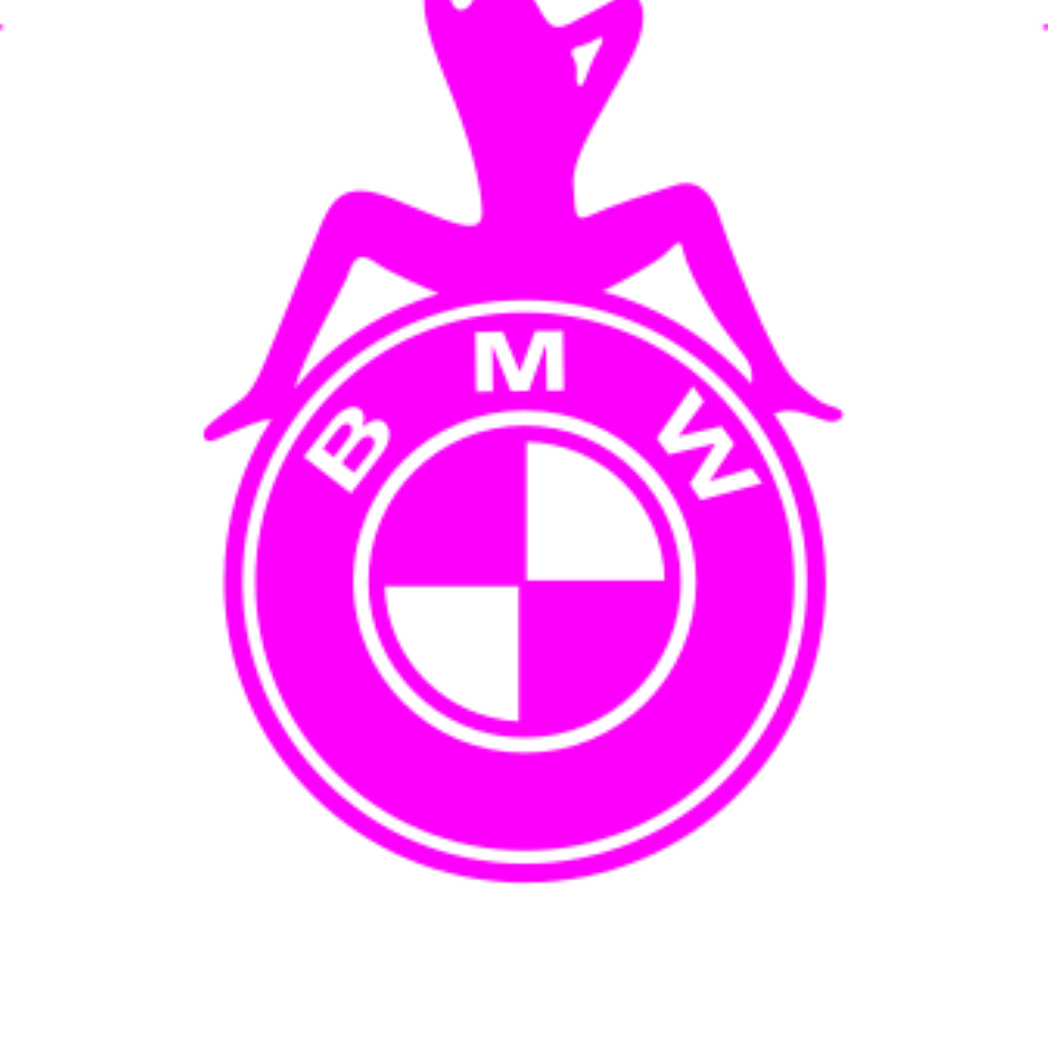 Sticker decorativ perete, auto si geam, Gagica pe bmw, Roz, 25 cm - eMAG.ro